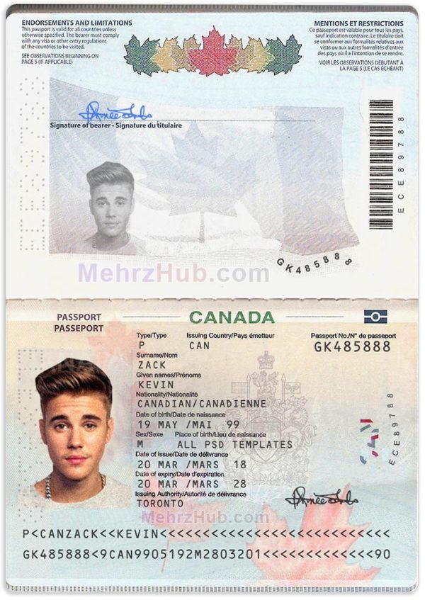 Editable Canada Passport PSD Template MehrzHub editable-canada-passport-psd-template-mehrzhub